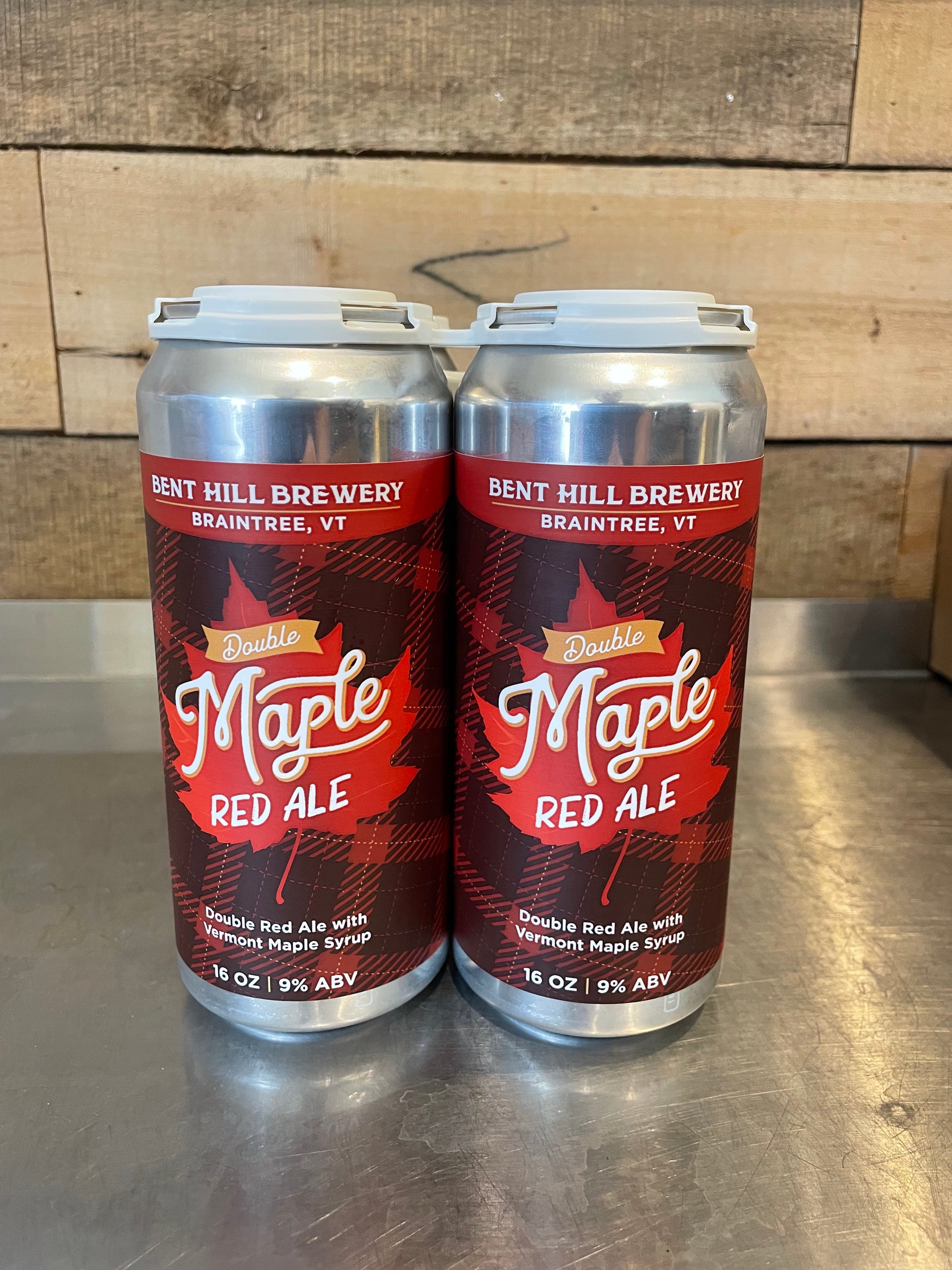 DOUBLE MAPLE RED (4-pack/16oz cans) | Bent Hill Brewery | Braintree, VT